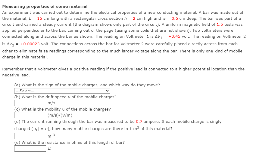 Solved Measuring properties of some material An experiment | Chegg.com
