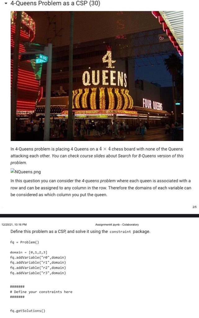 Solved We will use the python-constraint package. To install | Chegg.com