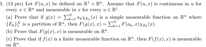 Solved (13 pts) Let F(u,x) be defined on R1×Rn. Assume that | Chegg.com