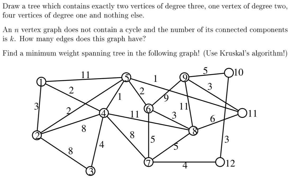 Solved Draw a tree which contains exactly two vertices of | Chegg.com