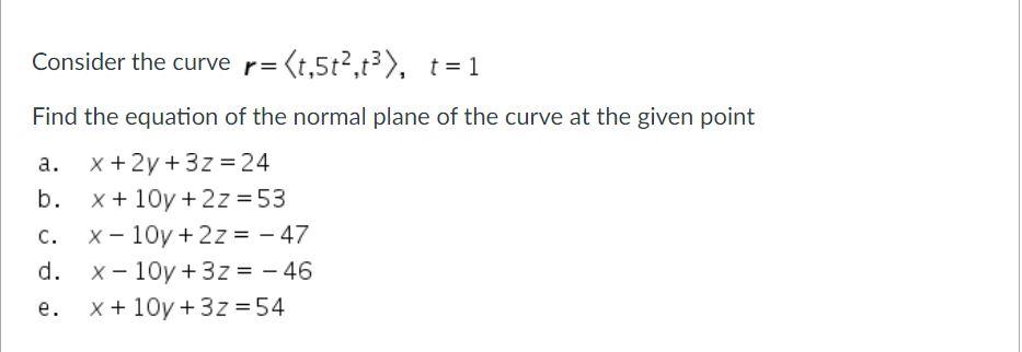 Solved Consider the curve r= | Chegg.com