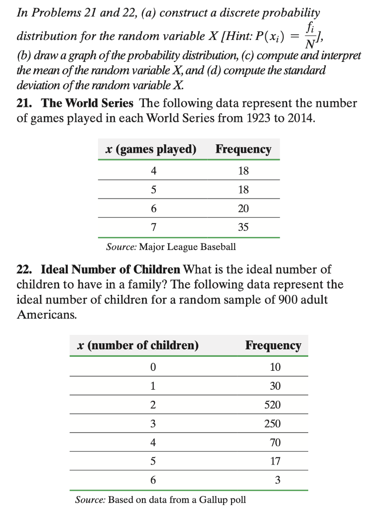 Solved In Problems 21 and 22, (a) construct a discrete | Chegg.com