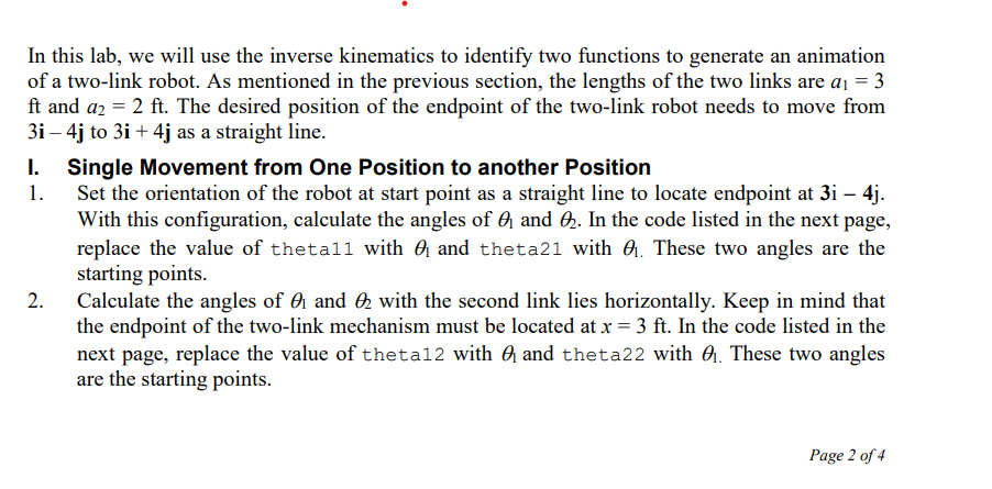 Solved the robot can reach, the angles are θ1=53∘ and θ2=0∘. | Chegg.com