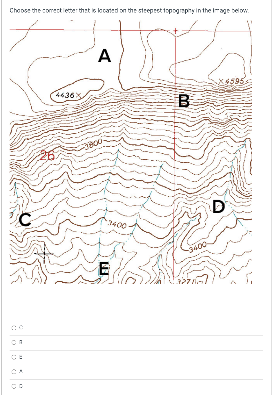 Solved Choose the correct letter that is located on the | Chegg.com