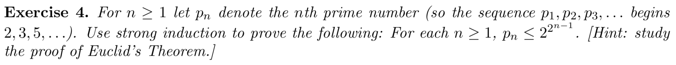 Solved Exercise 4. For n > 1 let Pn denote the nth prime | Chegg.com