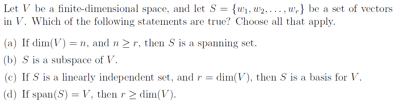 Solved Let V be a finite-dimensional space, and let | Chegg.com
