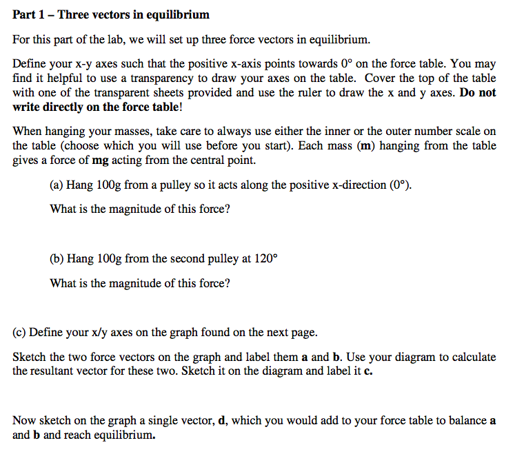 Solved pulley he force table Part 1- Three vectors in | Chegg.com
