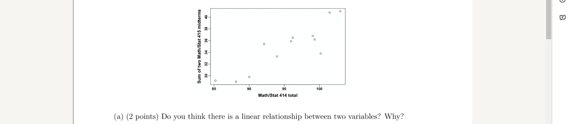 Is Math/Stat 414 a good indicator/predictor of your | Chegg.com