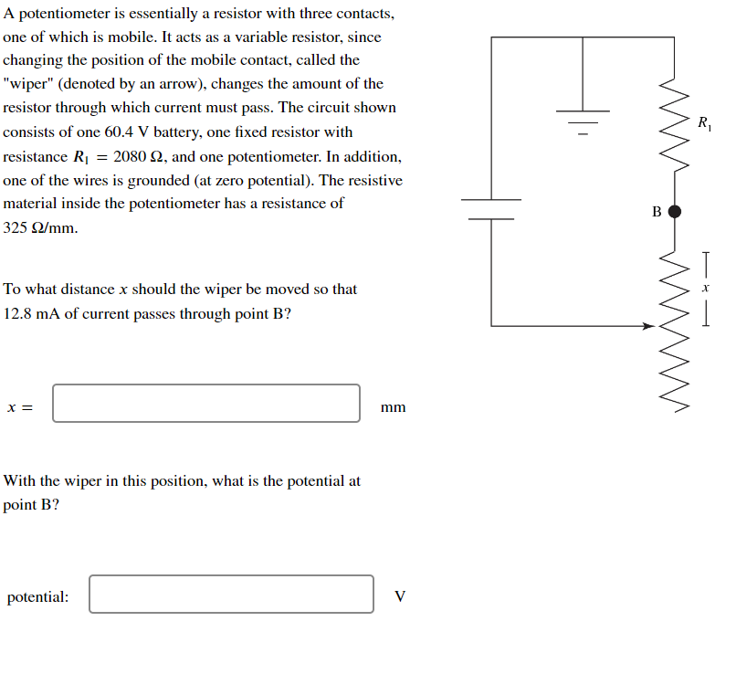 Solved A potentiometer is essentially a resistor with three | Chegg.com