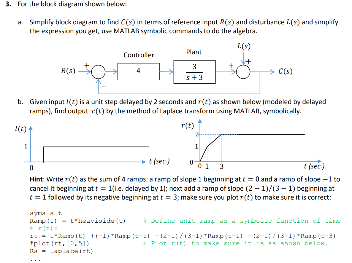 Solved 3. For the block diagram shown below: a. Simplify | Chegg.com