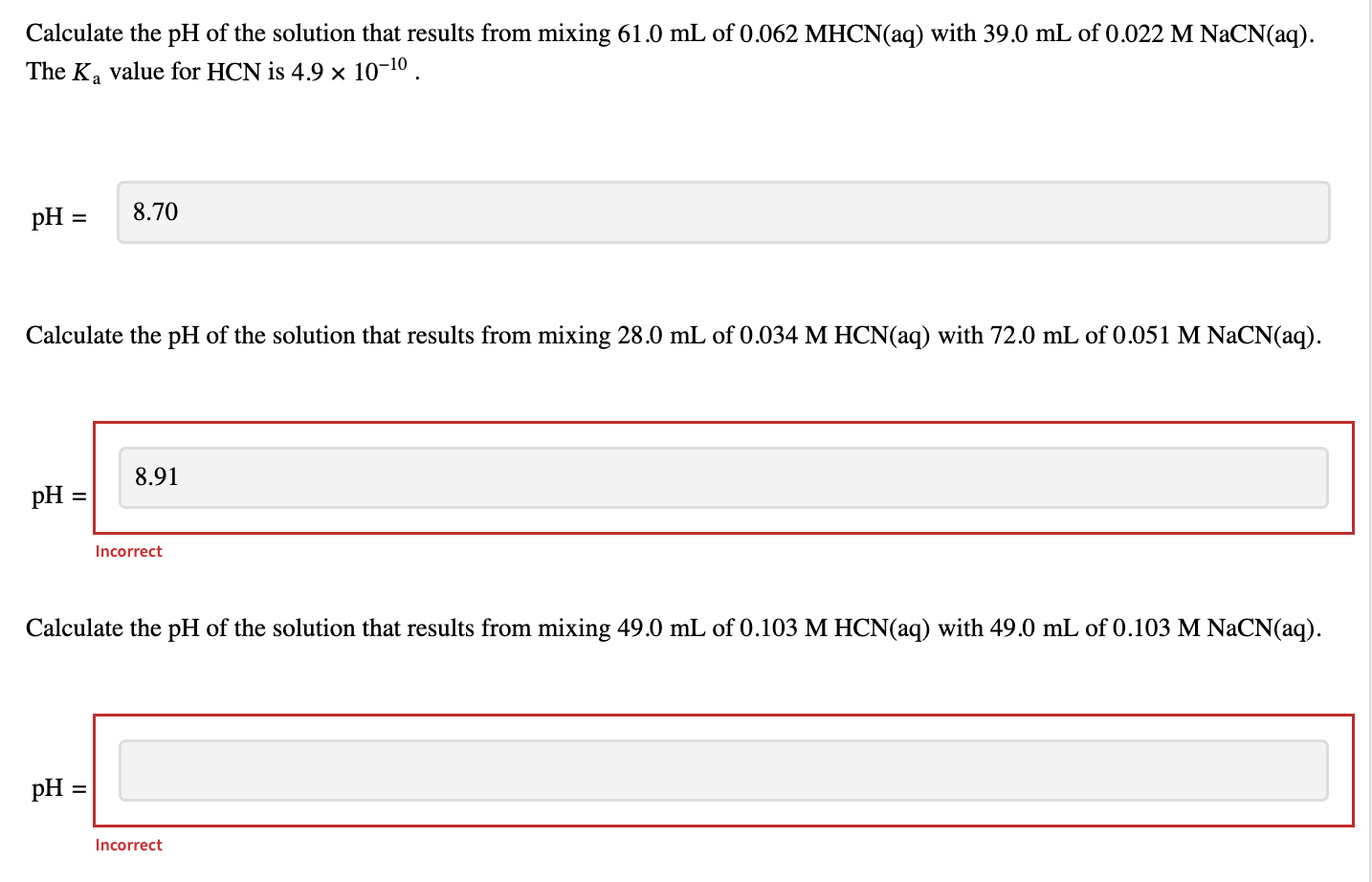 Solved Calculate the pH of the solution that results from | Chegg.com