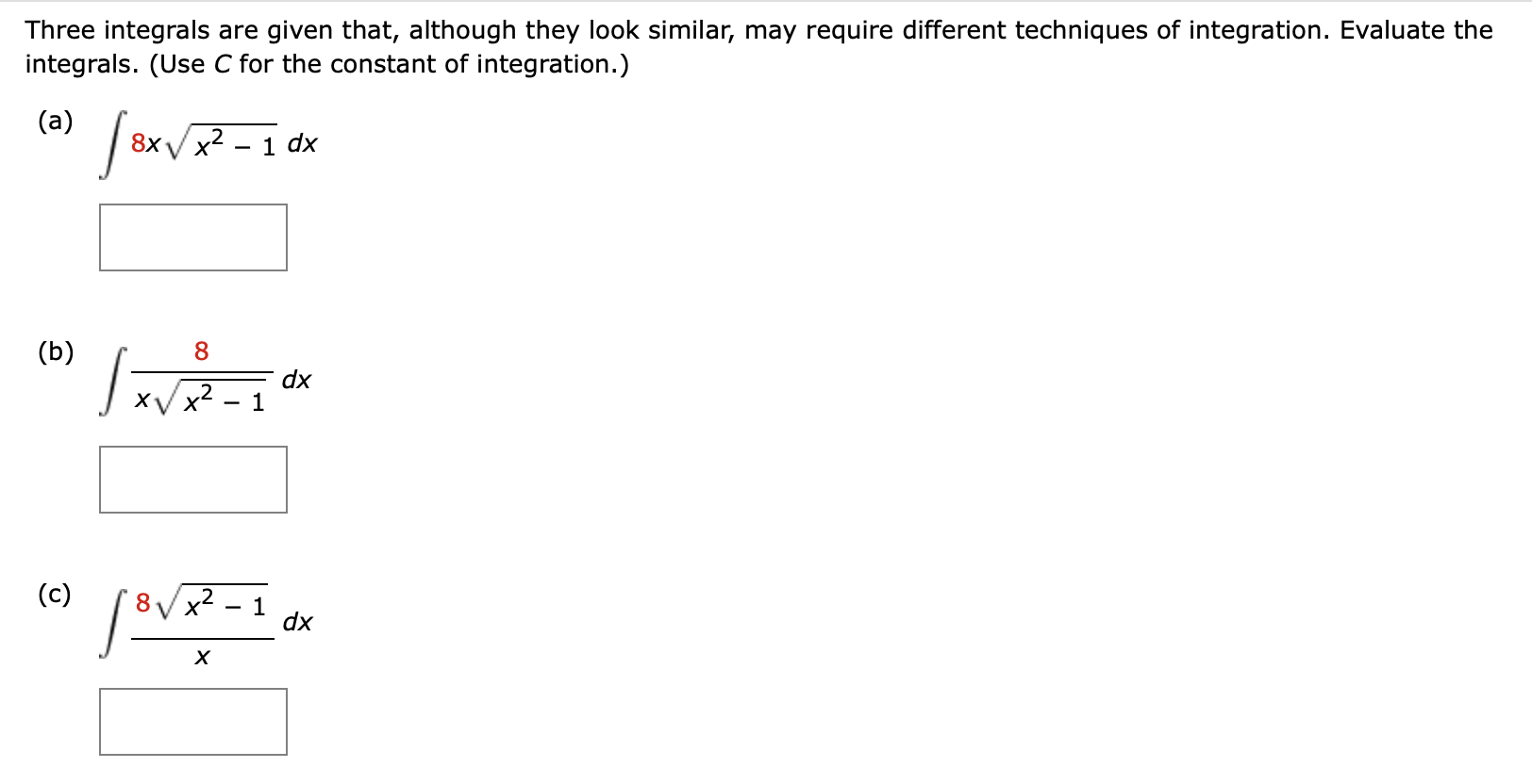 Solved Three integrals are given that, although they look | Chegg.com