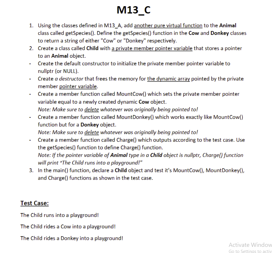 1. Using the classes defined in M13_A, add another | Chegg.com 1. Using the classes defined in M13_A, add another | Chegg.com