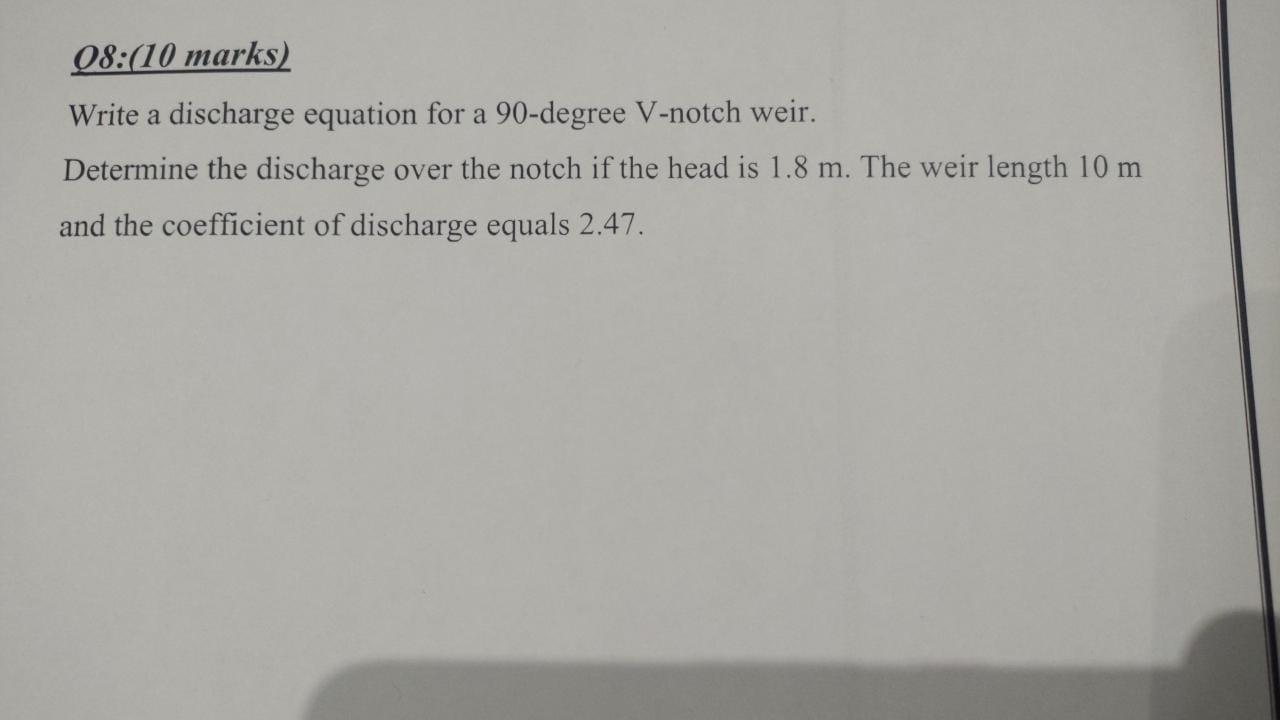 Solved 08:(10 marks) Write a discharge equation for a | Chegg.com
