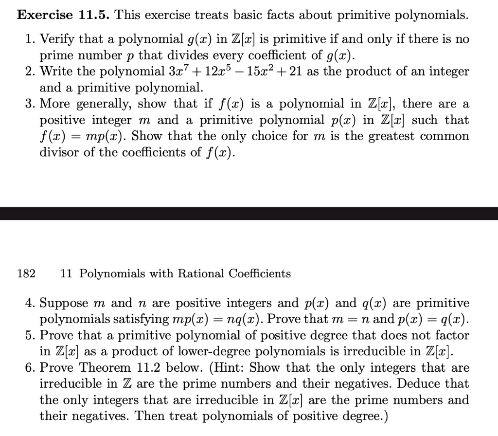 Solved Exercise 11.5. This exercise treats basic facts about | Chegg.com