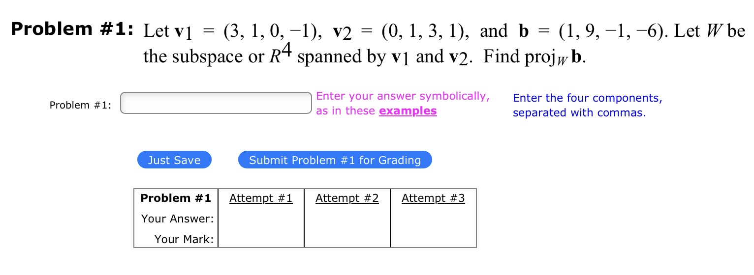 Solved roblem \# 1: Let v1=(3,1,0,−1),v2=(0,1,3,1), and | Chegg.com