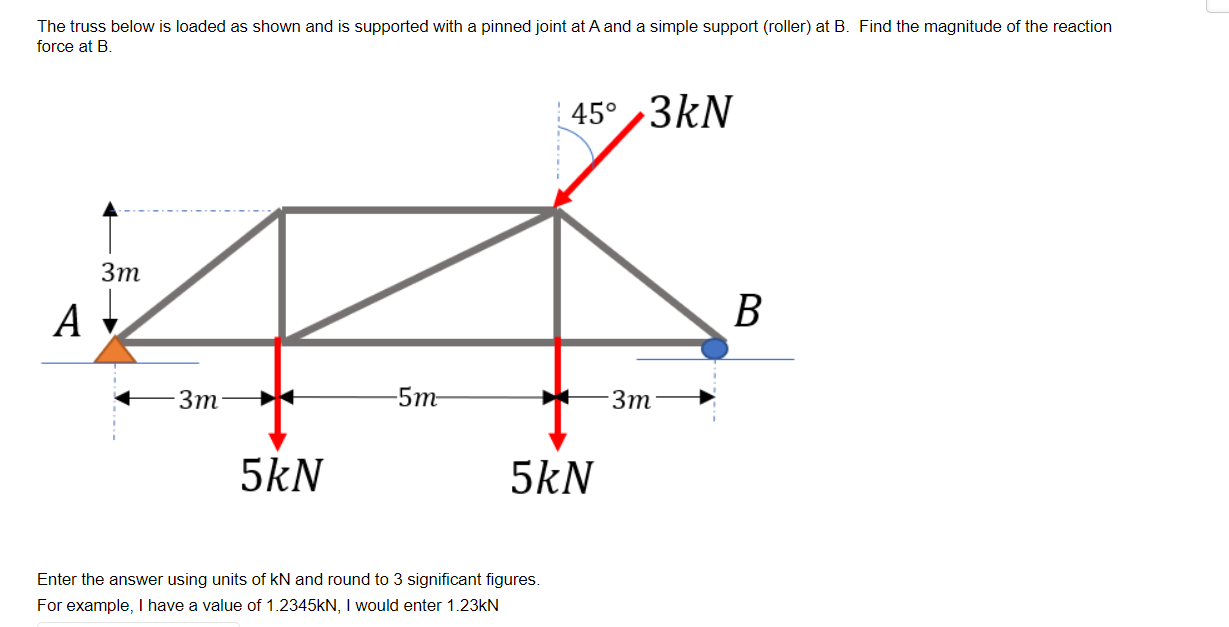[Solved]: The truss below is loaded as shown and is suppor