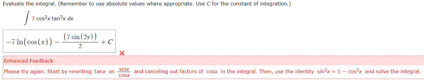 Solved Evaluate the integral. (Remember to use absolute | Chegg.com