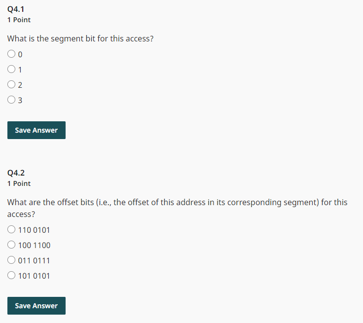 Solved Q4 Accessing memory 5 Points Say we have a system | Chegg.com