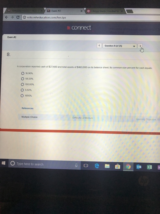 Solved ← → coezto.mheducat .tpx connect Question 8 (of 25 8. | Chegg.com