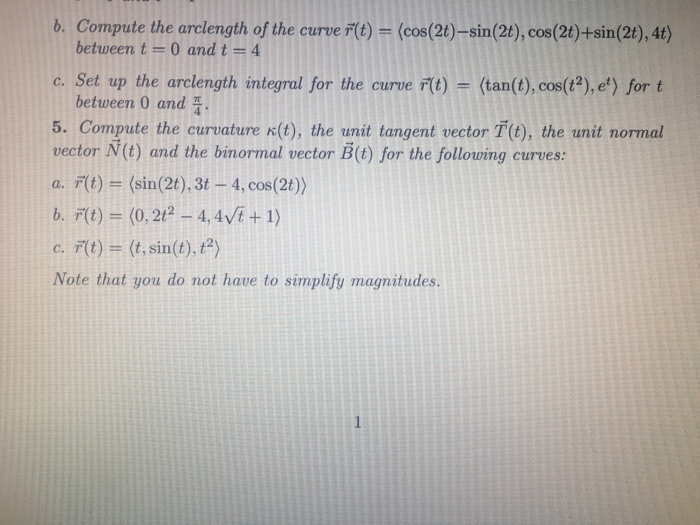 Solved Compute the arclength of the curve r vector(t) = | Chegg.com