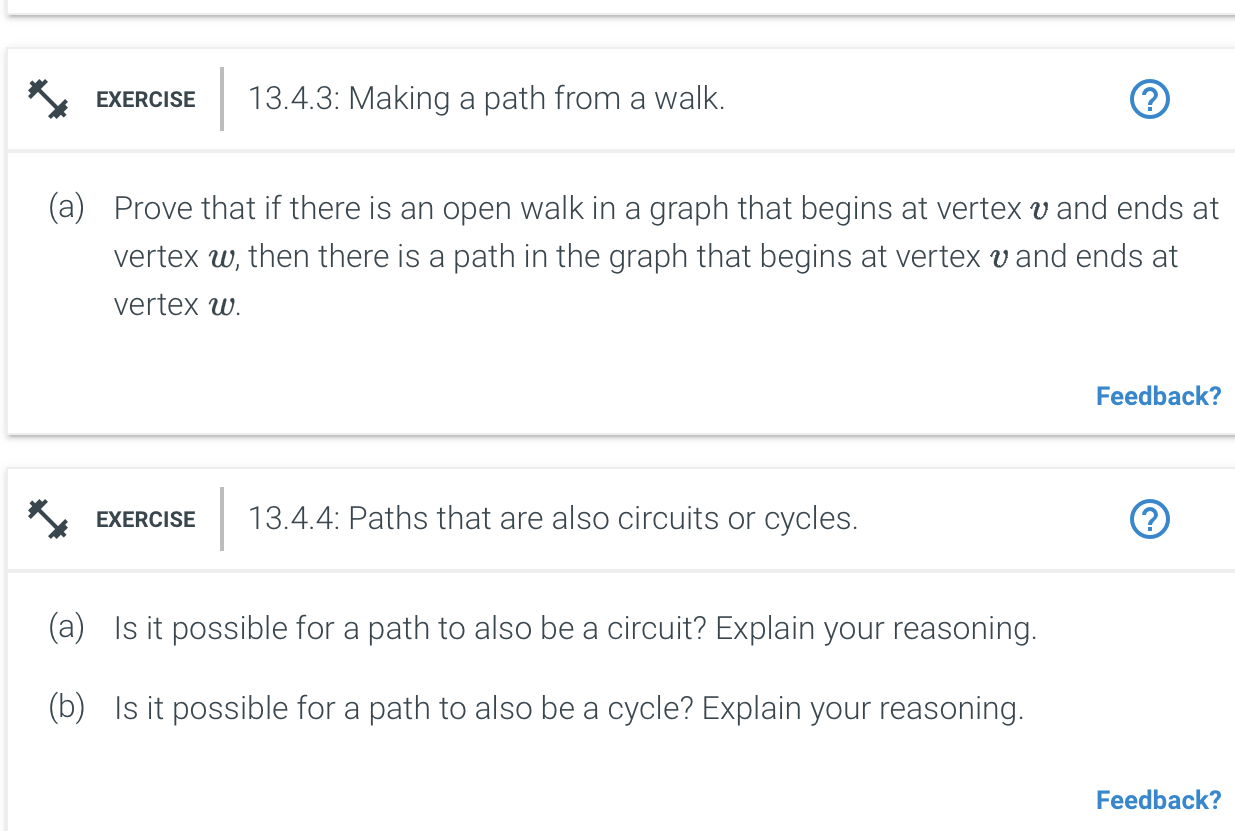 Solved 13.4.3: Making a path from a walk. (a) Prove that if | Chegg.com