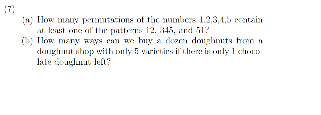 Solved (a) How many permutations of the numbers 1,2,3,4,5 | Chegg.com