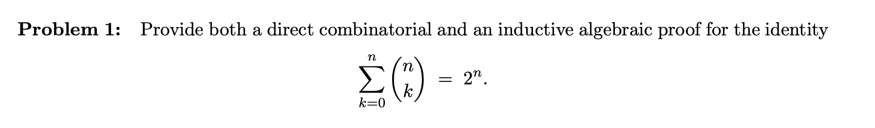 Solved Problem 1: Provide both a direct combinatorial and an | Chegg.com