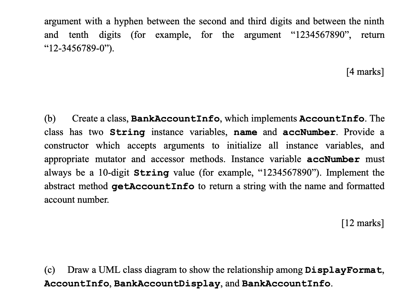 Solved public interface DisplayFormat { public String format | Chegg.com