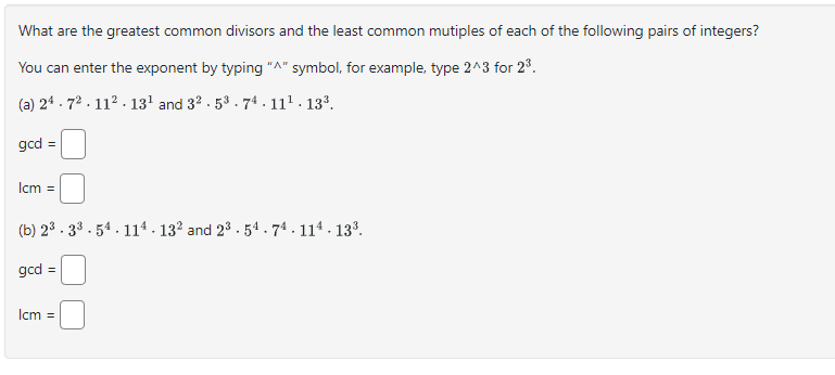 Solved What Are The Greatest Common Divisors And The Least