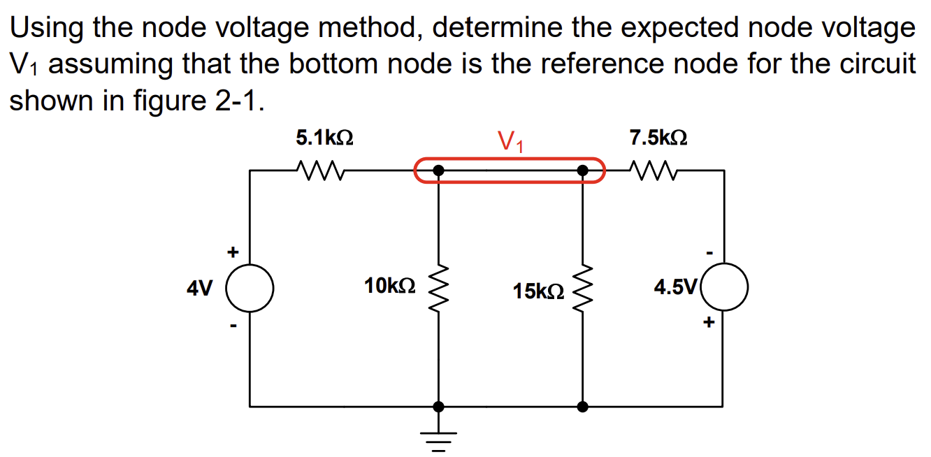 Solved Using the node voltage method, determine the expected | Chegg.com