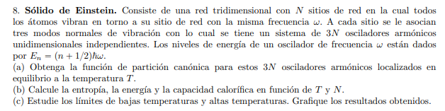 Solved Einstein solid it consists of a three-dimensional | Chegg.com