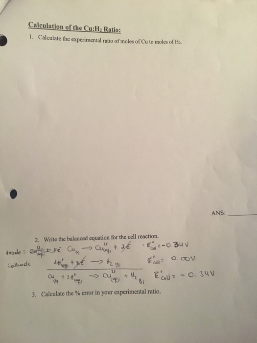 Solved Plot a graph of Ecell VS 1Ogrety points. Your graph | Chegg.com