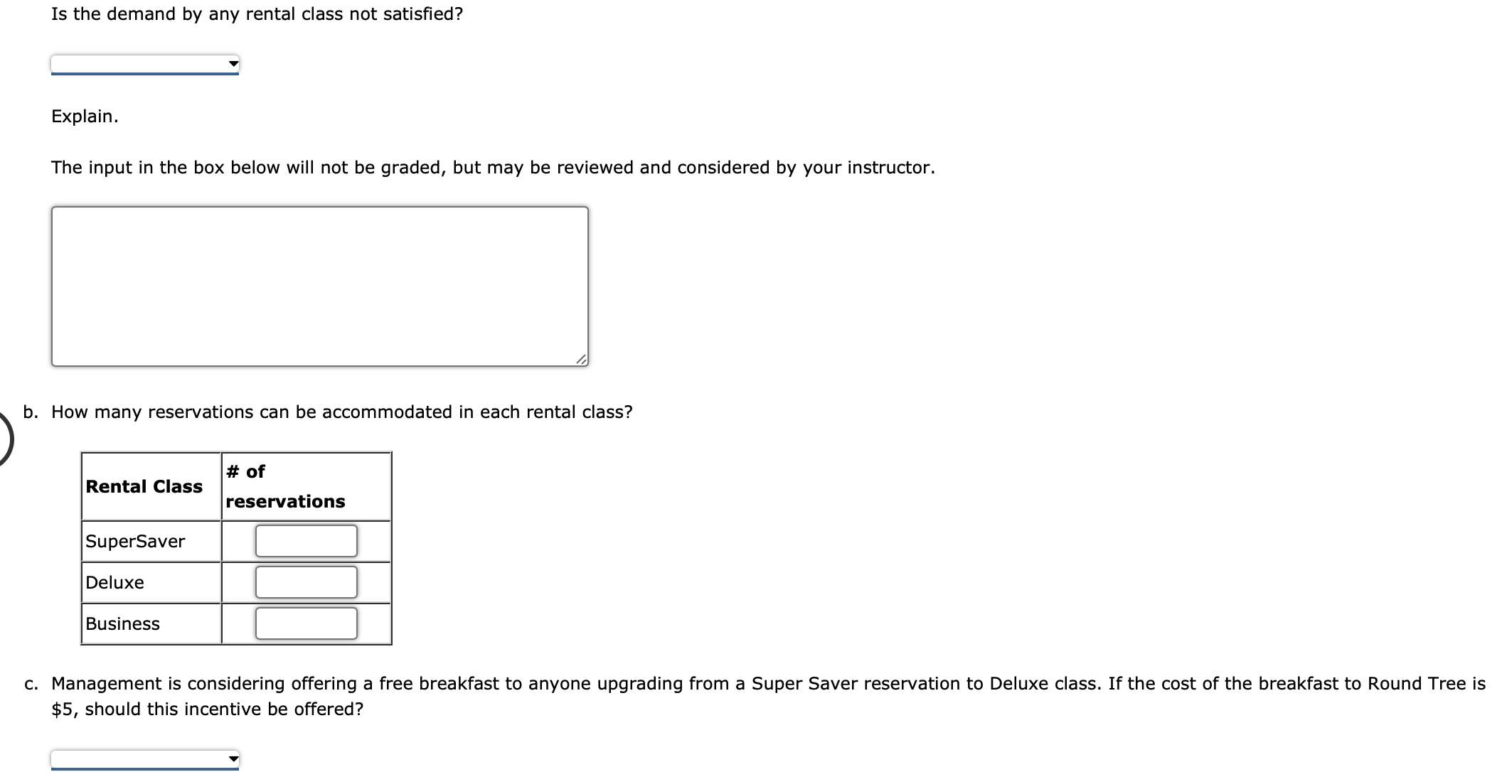 Solved Is the demand by any rental class not satisfied? | Chegg.com