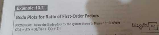 Solved Example 10.2 Bode Plots for Ratio of First-Order | Chegg.com