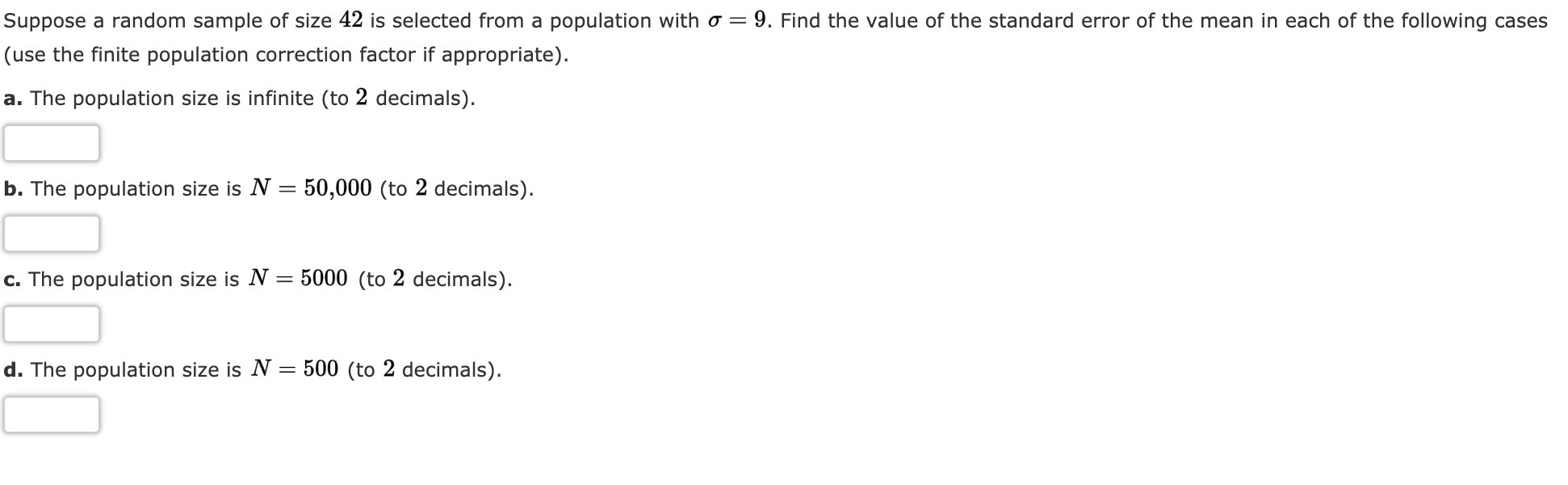 Solved Suppose a random sample of size 42 is selected from a | Chegg.com