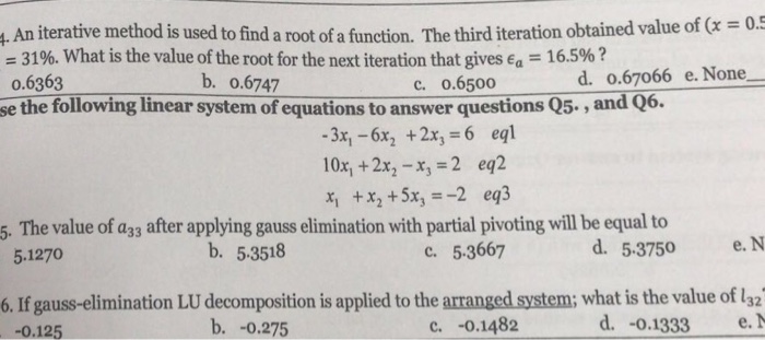 Solved . An iterative method is used to find a root of a | Chegg.com