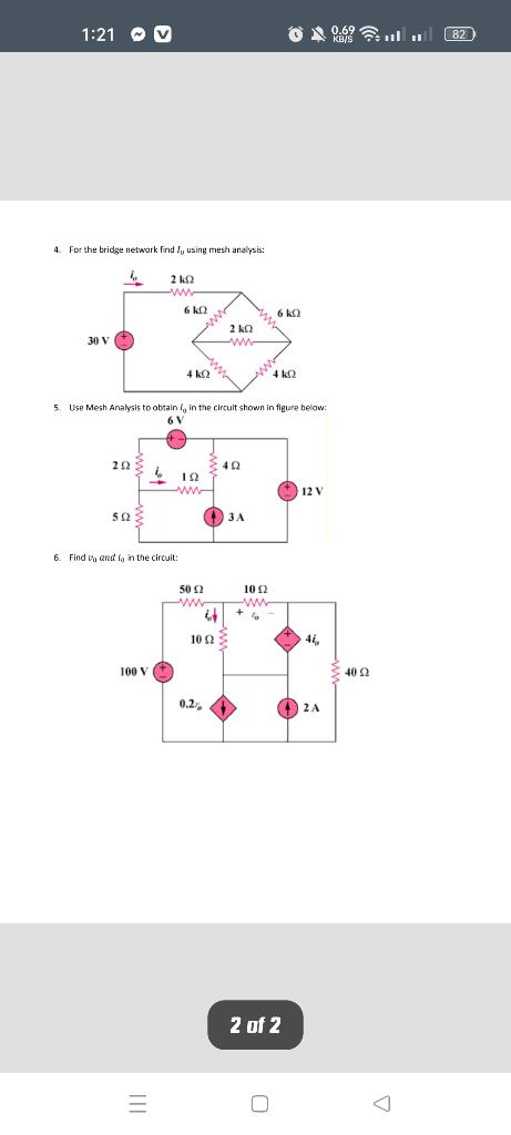 Solved 4. For the bridge network find I0 using mesh | Chegg.com