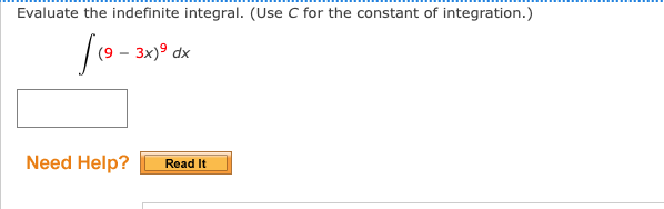 Solved Evaluate the indefinite integral. (Use C for the | Chegg.com