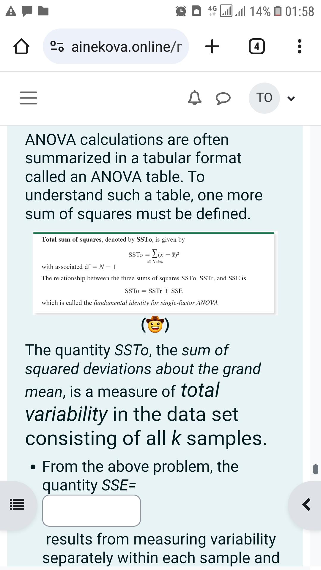 ANOVA calculations are oftensummarized in a tabular | Chegg.com