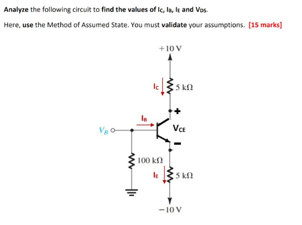 Solved Analyze the following circuit to find the values of | Chegg.com