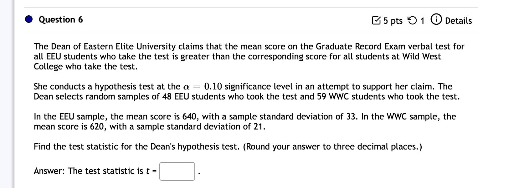 [Solved]: The Dean of Eastern Elite University claims that