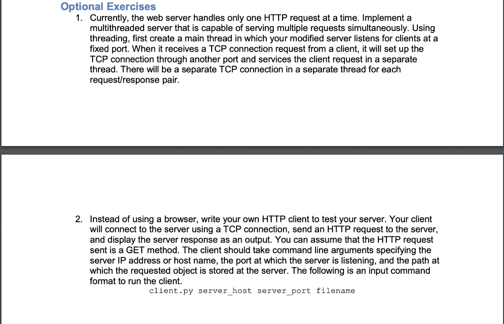 Solved 1. Currently, the web server handles only one HTTP | Chegg.com