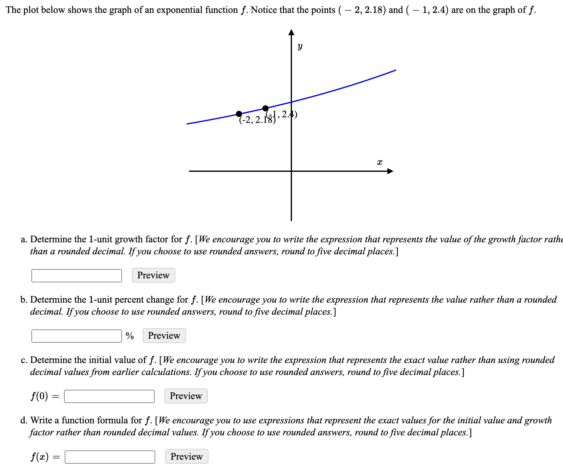 Solved a. The table below shows some ordered pairs for an | Chegg.com