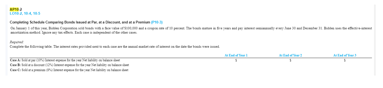 Solved Please just complete the table and have answer in | Chegg.com