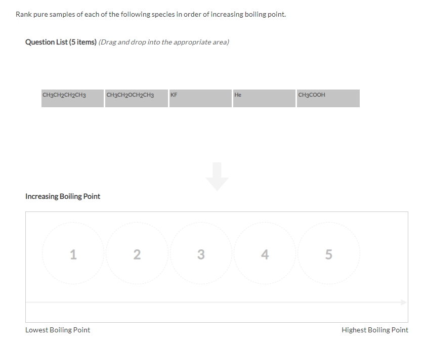 Solved Rank pure samples of each of the following species in | Chegg.com