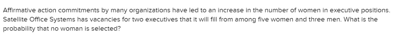 Solved Affirmative action commitments by many | Chegg.com