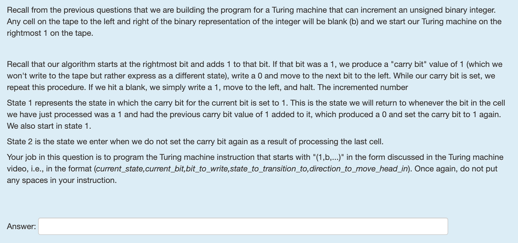 Solved Recall from the previous questions that we are | Chegg.com