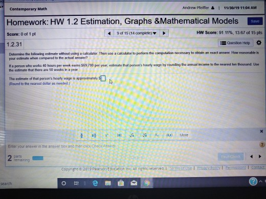 Solved Contemporary Math Andrew Pfeffer & 11/30/19 11:04 AM | Chegg.com