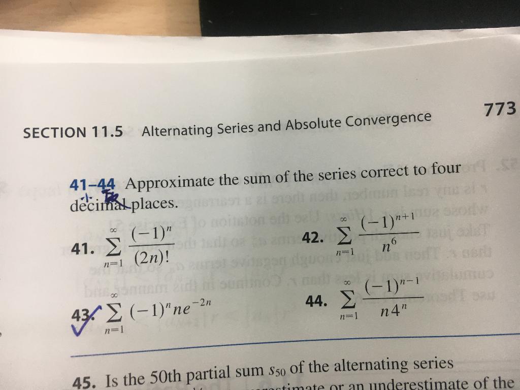 Solved 773 SECTION 11.5 Alternating Series and Absolute | Chegg.com